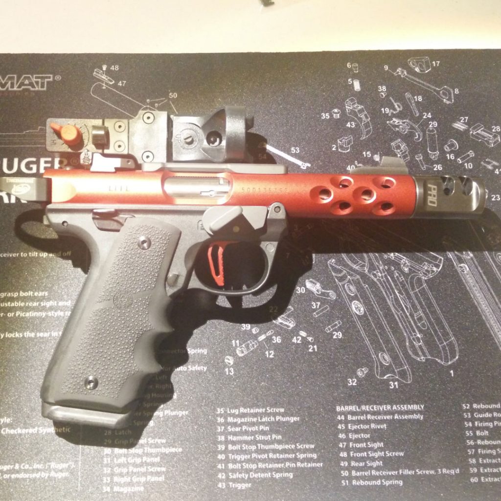 Ruger Mark IV 22/45 Left Hand Thumbrest » Striplin Custom Gunworks